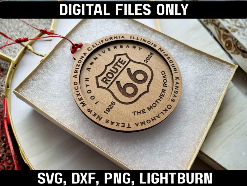 Route 66 SVG | 100th Anniversary 1926–2026 | Laser Cut Ornament ...