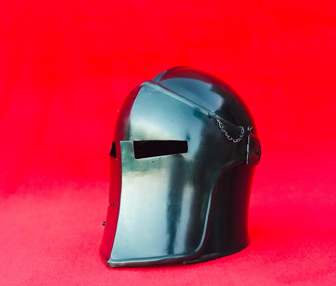 Medieval Barbute Visor Helmet Steel Helmet With Leather Linner and ...