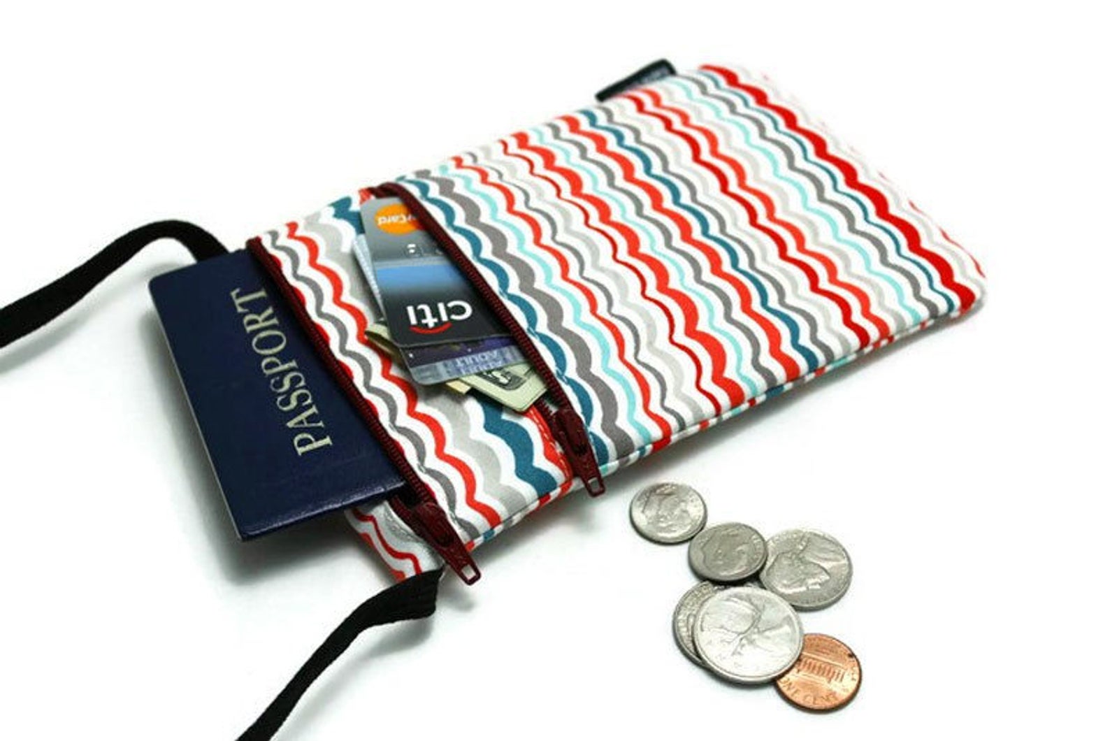Small Travel Pouch Neck Wallet Passport Holder Small Sling - Etsy