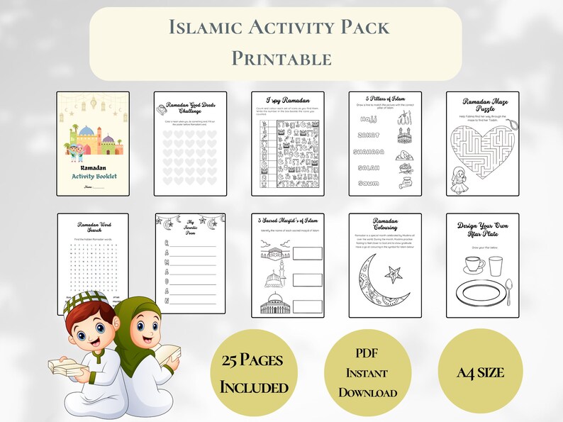 Digital Children's Activity Book, Ramadan Activities, Colouring, Games ...