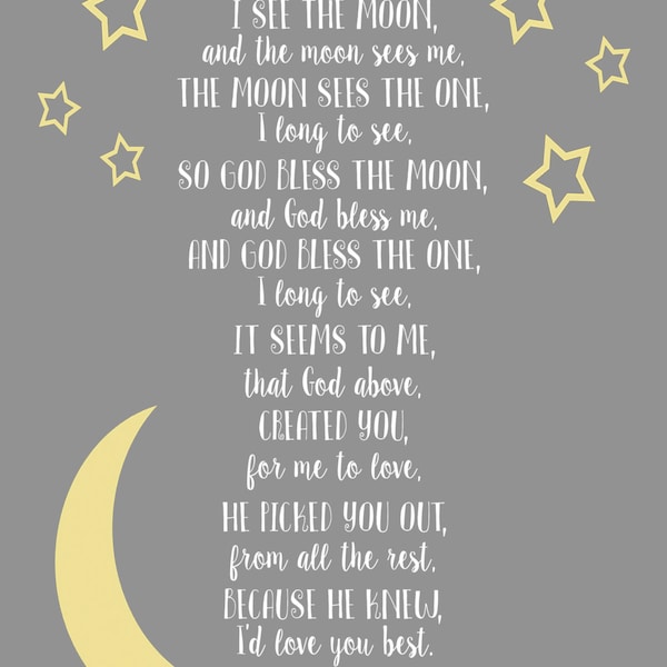 I See the Moon - Etsy