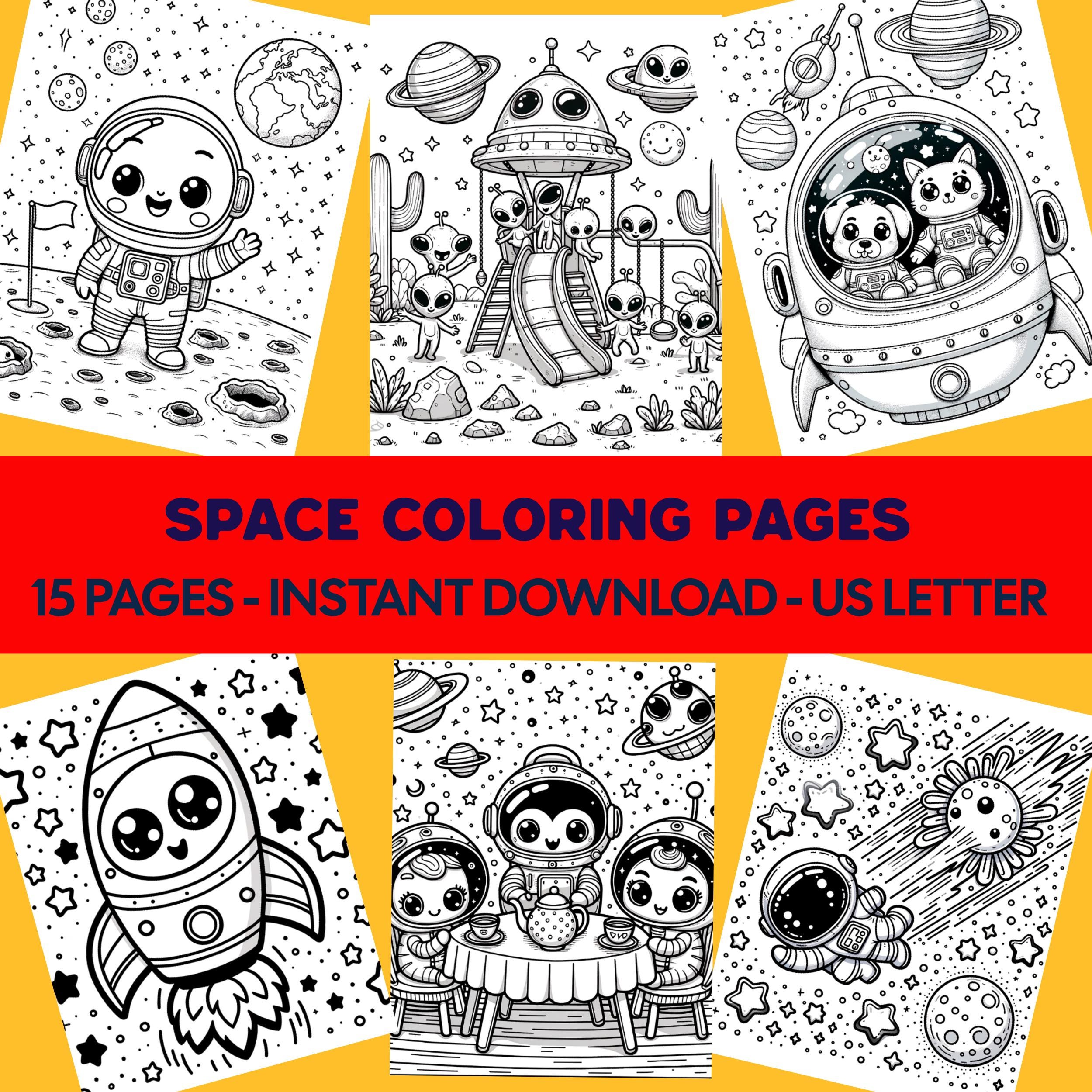 Space Coloring Pages for Kids, Space Activity Sheets, Space Colouring ...