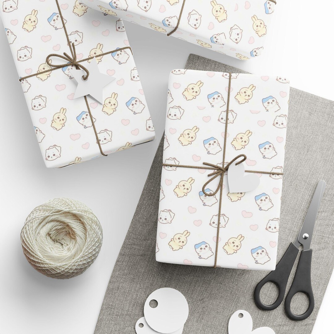 Chiikawa Wrapping Papers, Cute Animal Gift Wrap, Birthday Gift Supplies ...