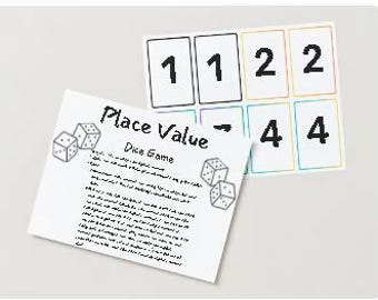 Place Value Dice Math Game Grades 1-2 - Etsy