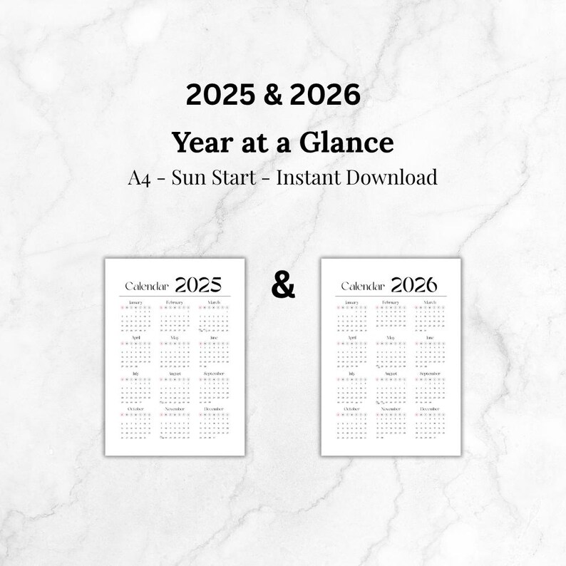 2025/2026 the At-a-glance A4 PDF Calendar - Etsy
