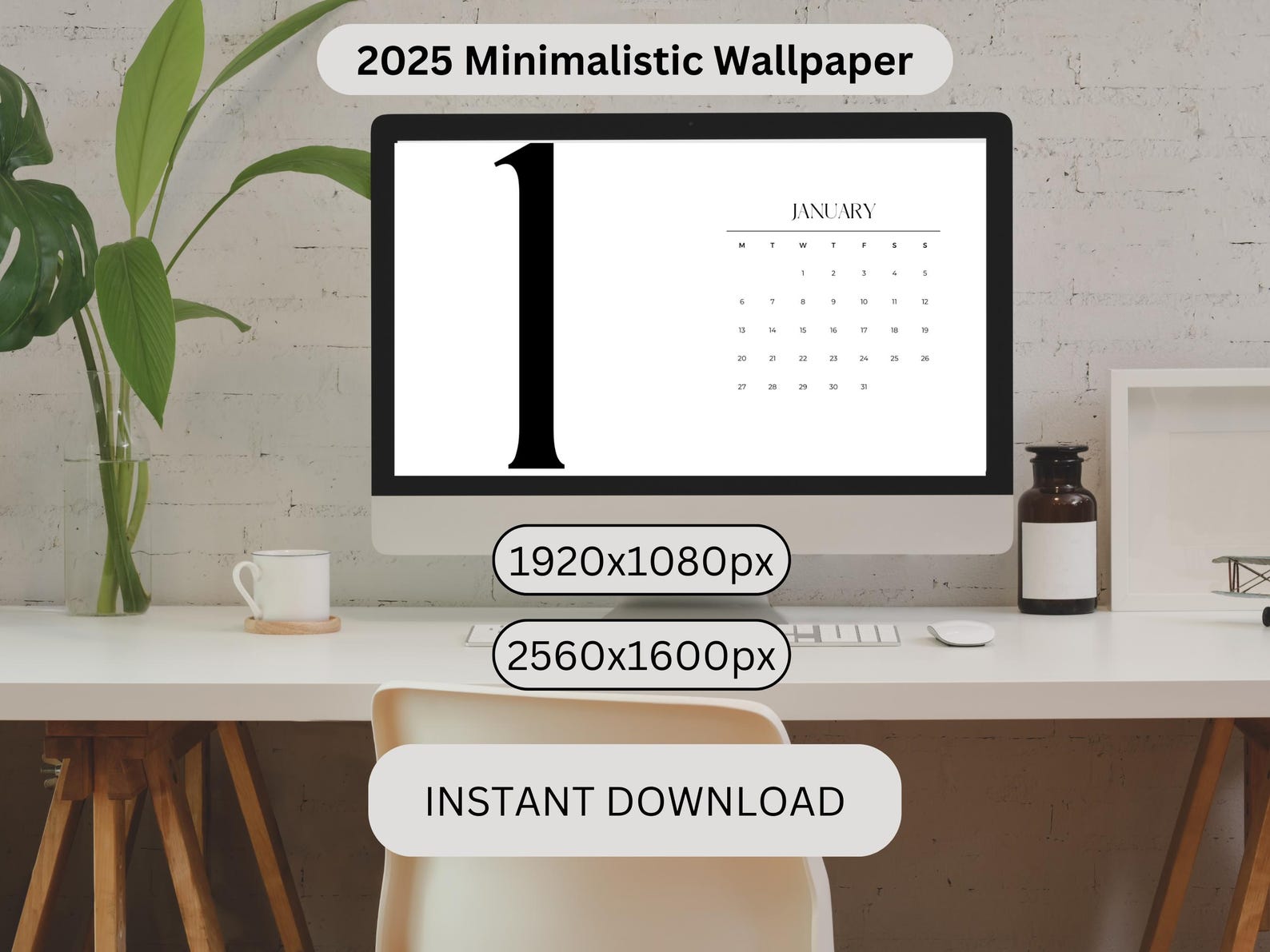 2025 Minimalist Desktop Wallpaper Collection - Etsy