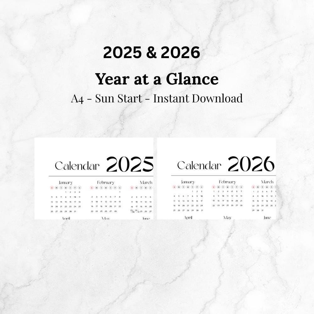 2025/2026 the At-a-glance A4 PDF Calendar - Etsy