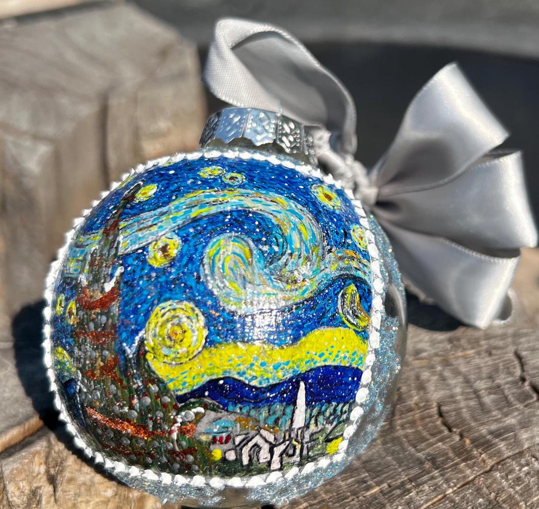 Hand-painted Starry Night Van Gogh Christmas Ornament - Etsy