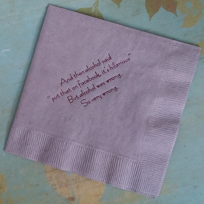 Bar Napkins Cocktail Party Funny Cocktail Quotes Boxed Set of | Etsy