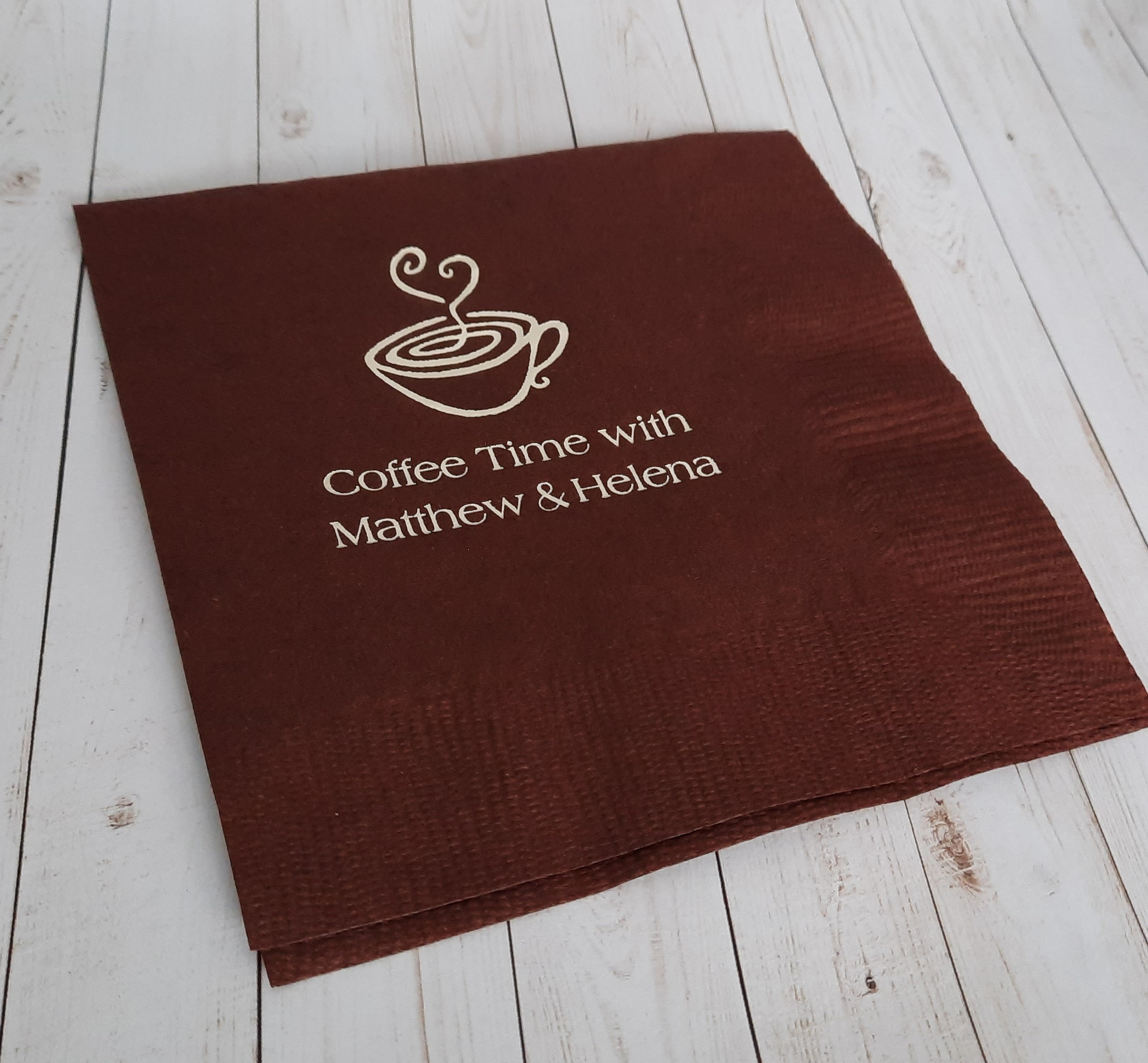 Coffee Napkins Personalized Coffee Time Napkins Personalized - Etsy