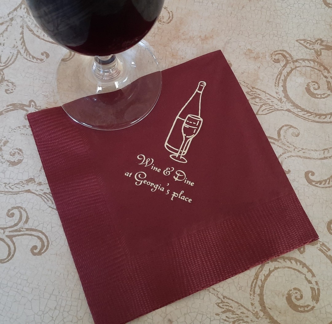 Wine Cocktail Napkins Personalized Wine Lover Napkins for Your Next ...