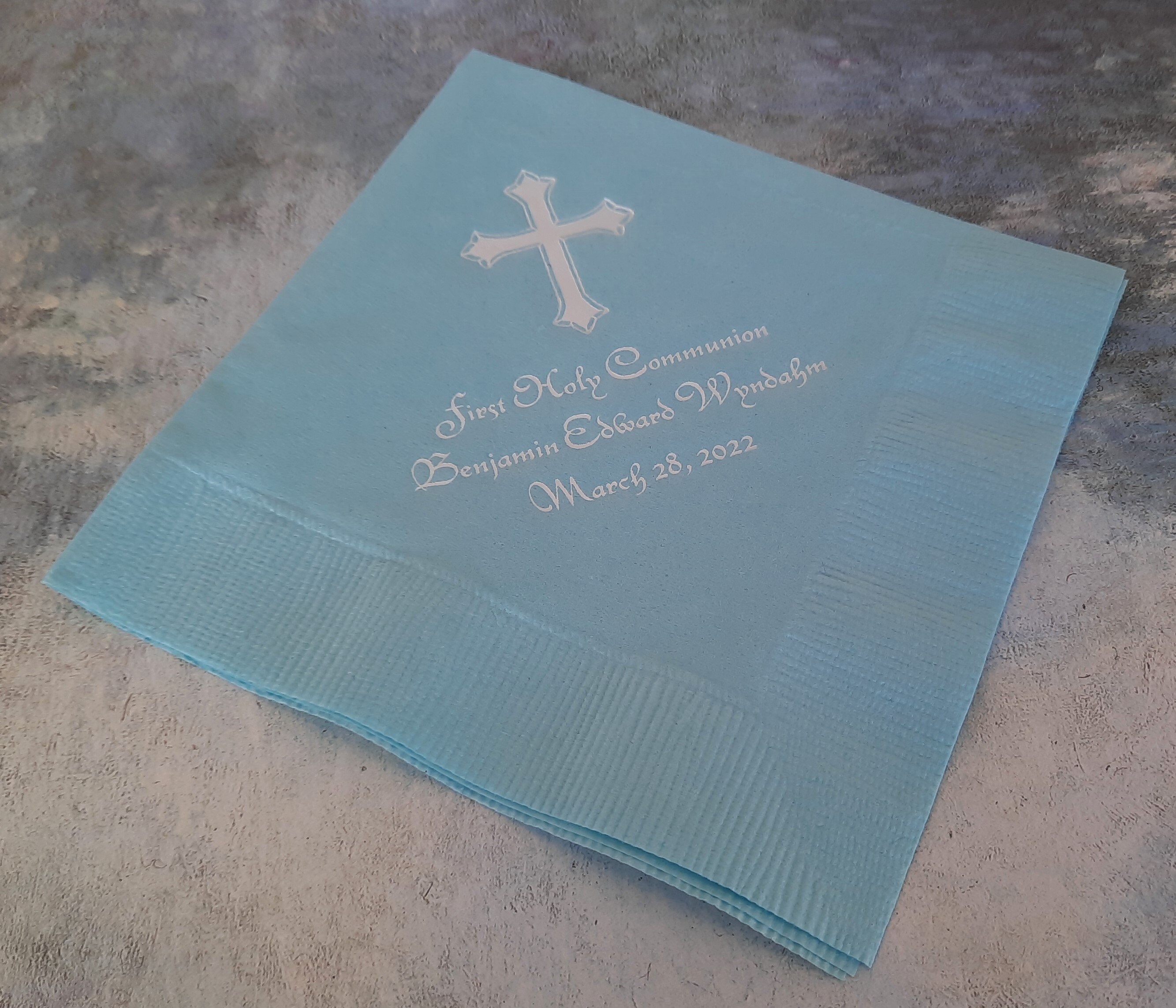First Communion Napkins Cross Personalized Napkins | Etsy