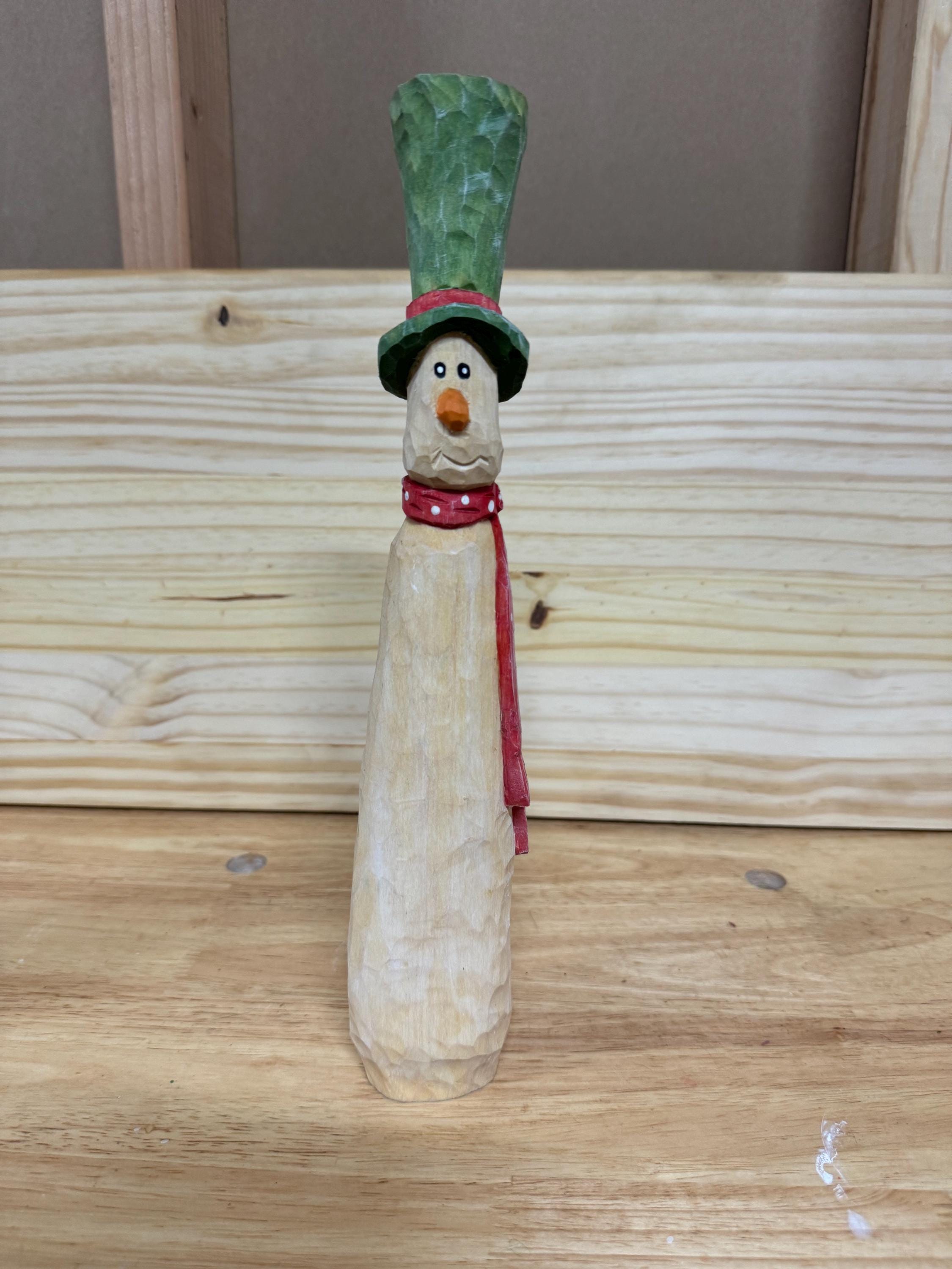 Hand Carved Pencil Snowman - Etsy