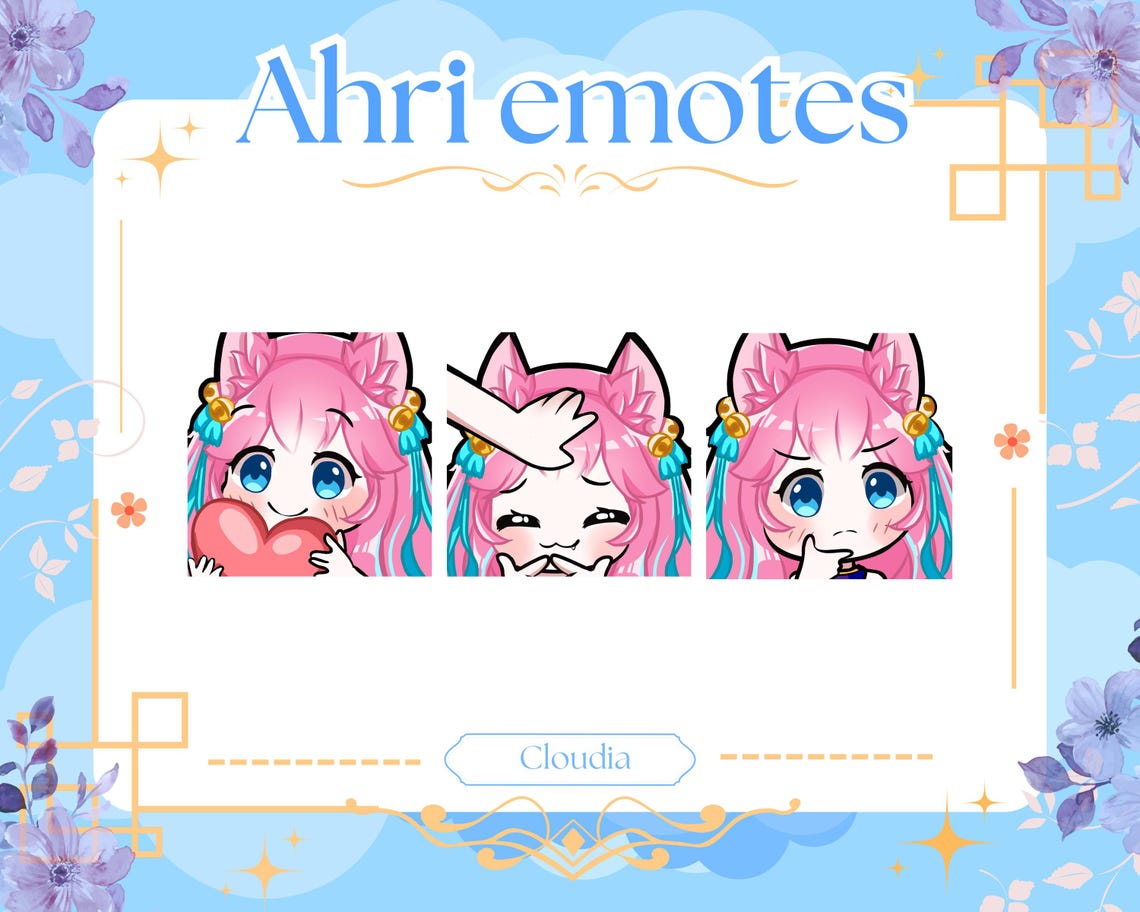 Ahri Spirit Blossom Emotes, Twitch/discord Emotes (digital Download) - Etsy