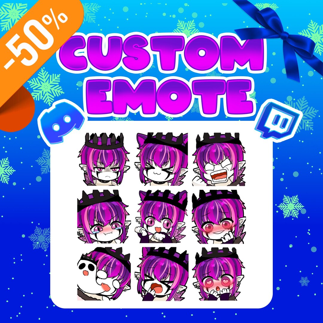 Custom Emote Chibi Twitch Emote for Streaming & Discord Personalized ...