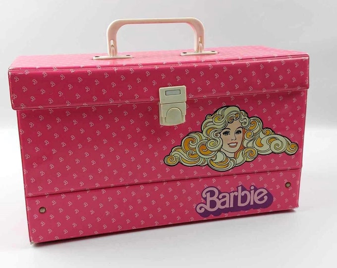 Vintage Mattel Pink Barbie Storage Box With Handle, 1980s Barbie ...