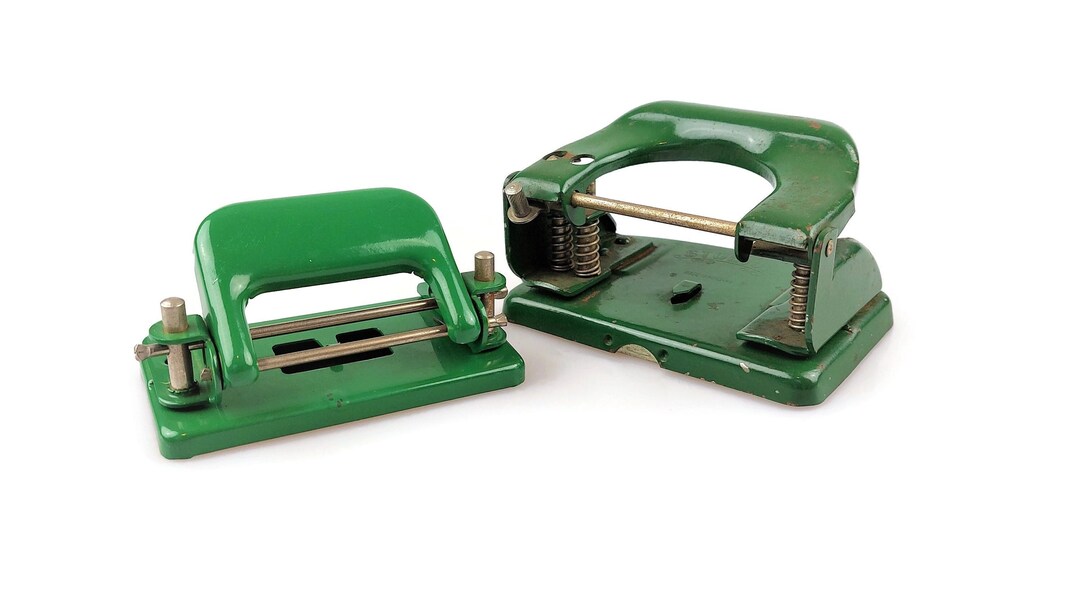 Vintage Rustic Green Desk Perforators - Etsy