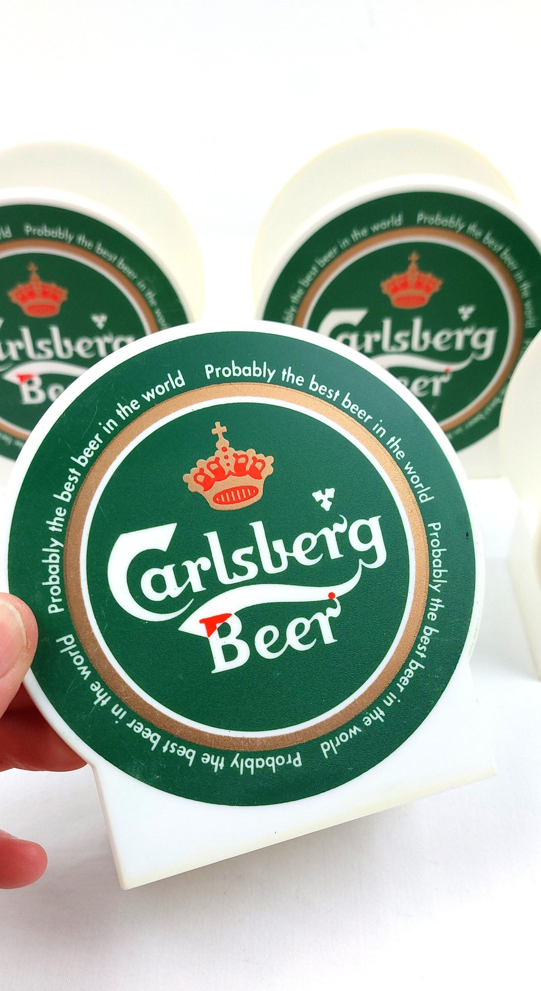 Carlsberg Beer Coasters Holders Vintage Set of 7 - Etsy
