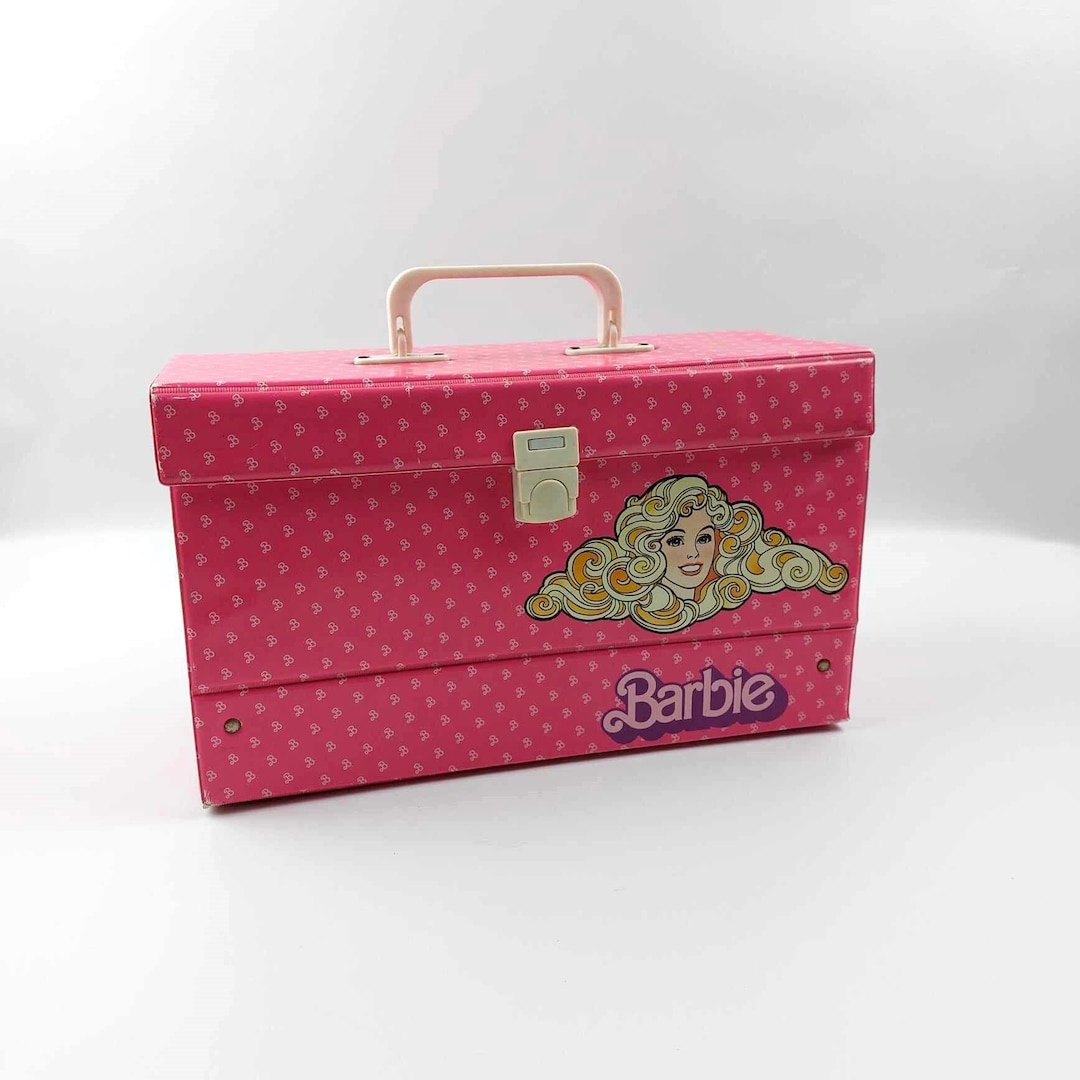 Vintage Mattel Pink Barbie Storage Box With Handle, 1980s Barbie ...