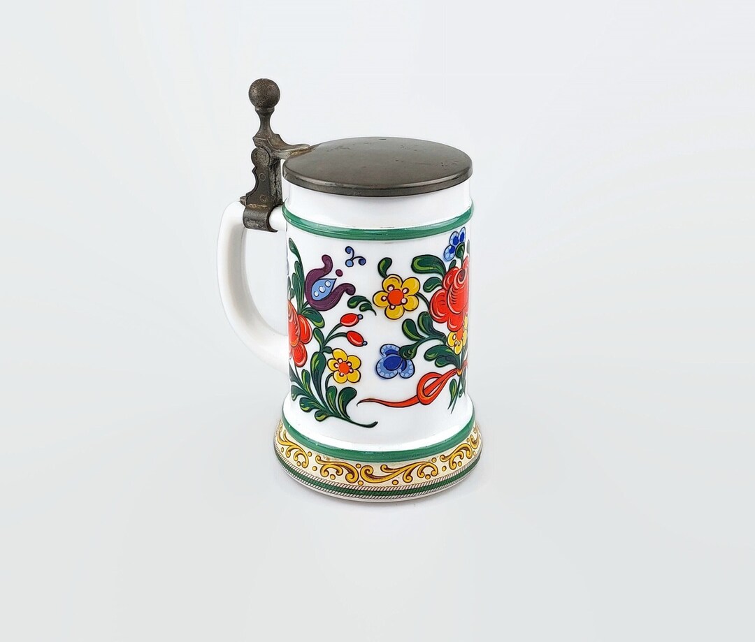 Vintage German Bmf Beer Stein With Floral Decor - Etsy