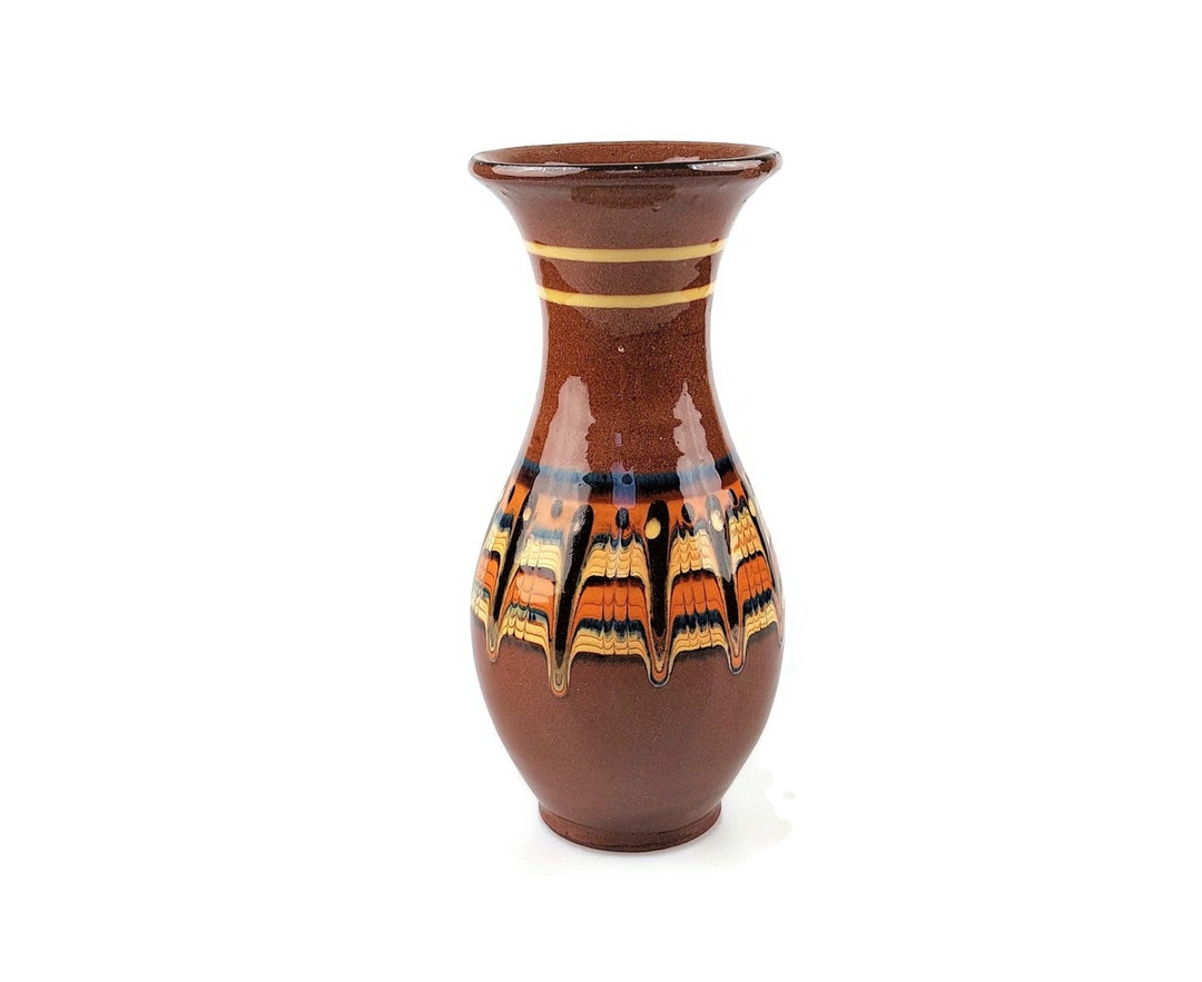 Vintage Bulgarian Troyan Pottery Vase - Etsy