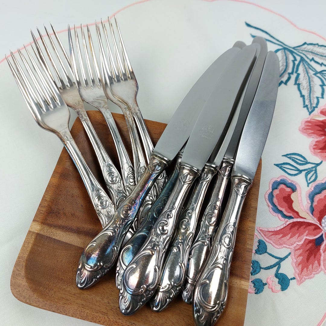 Solingen Silver Plate Flatware - Vintage Rostfrei Cutlery Set - Set of ...