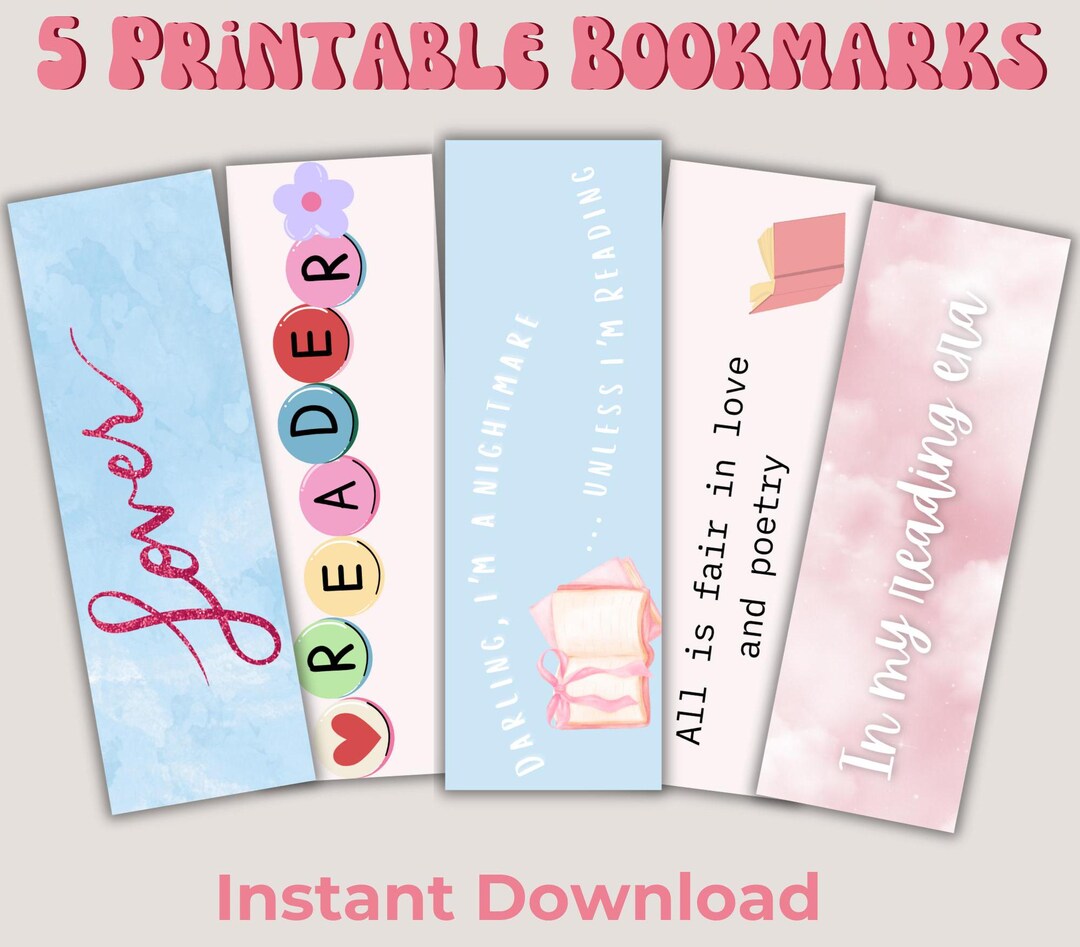 Instant Download Taylor Swift Inspired Bookmarks Digital Download Print ...