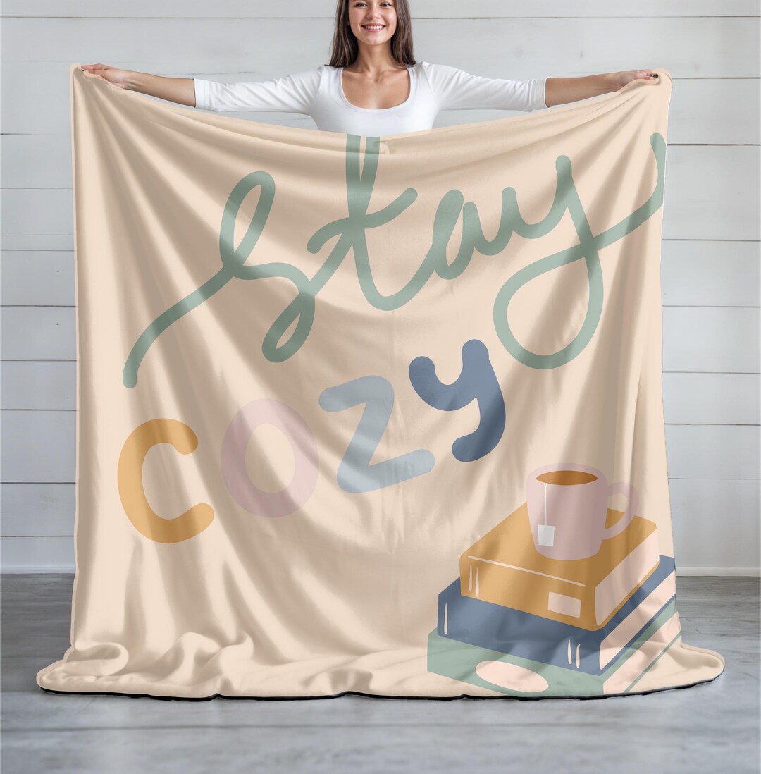 Relaxing Reading Blanket Cozy Sherpa Lined Fleece Throw Gift for ...