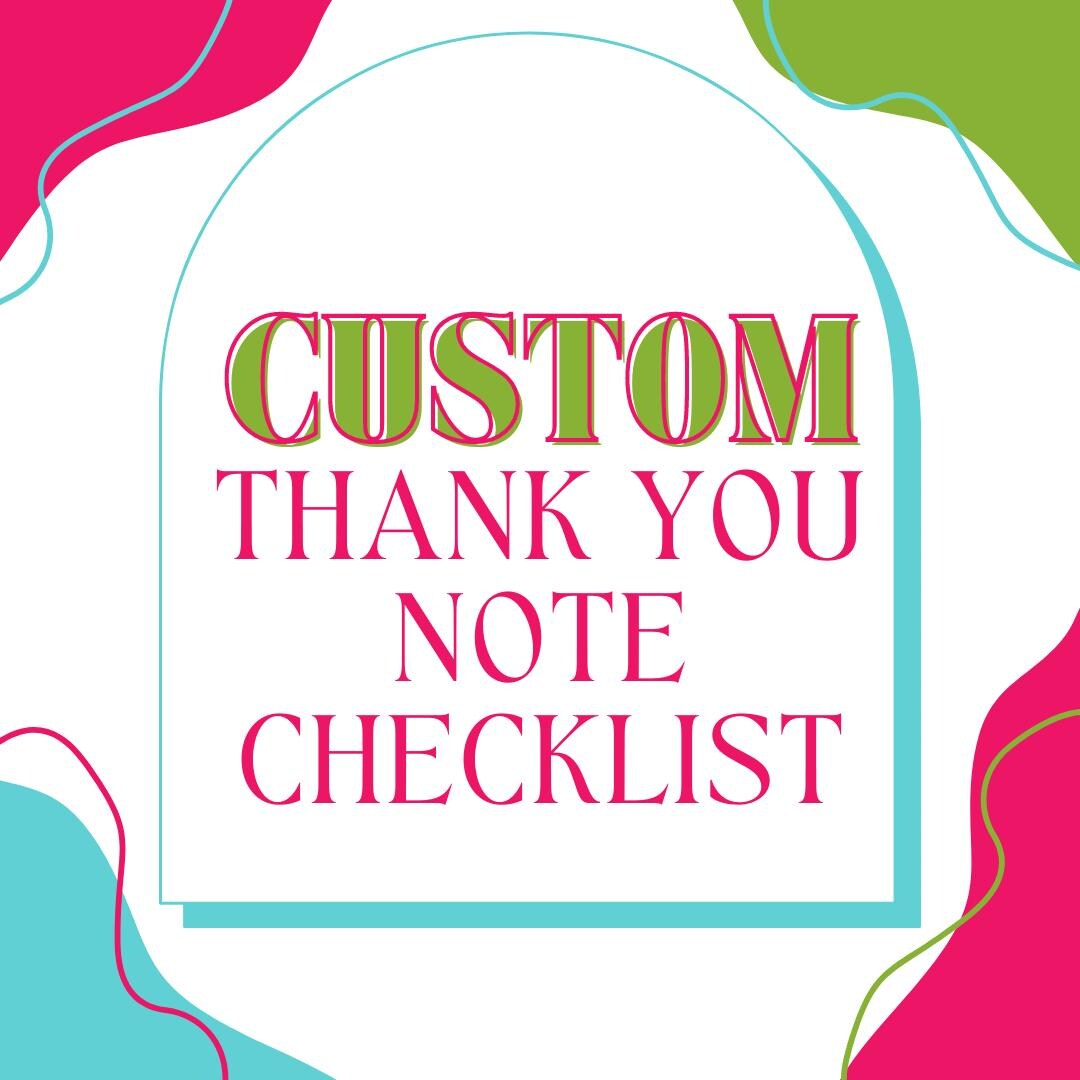 Custom Nonprofit Thank You Note Checklist - Etsy