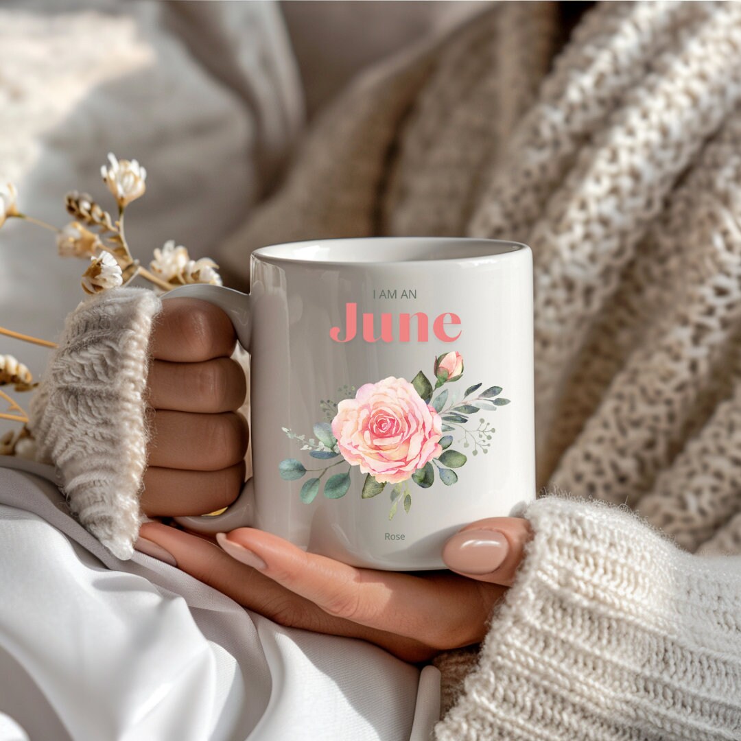 Birth Flower Mug / Birth Flower Gift / Birth Month June / Gifts for Her ...