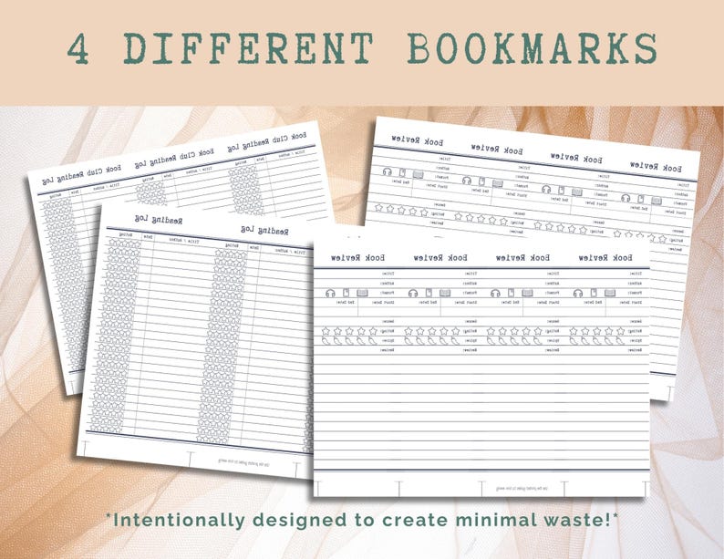 Book Review Bookmark Set: Library Card Style (instant Download) - Etsy