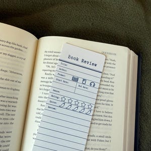 Book Review Bookmark Set: Library Card Style (instant Download) - Etsy