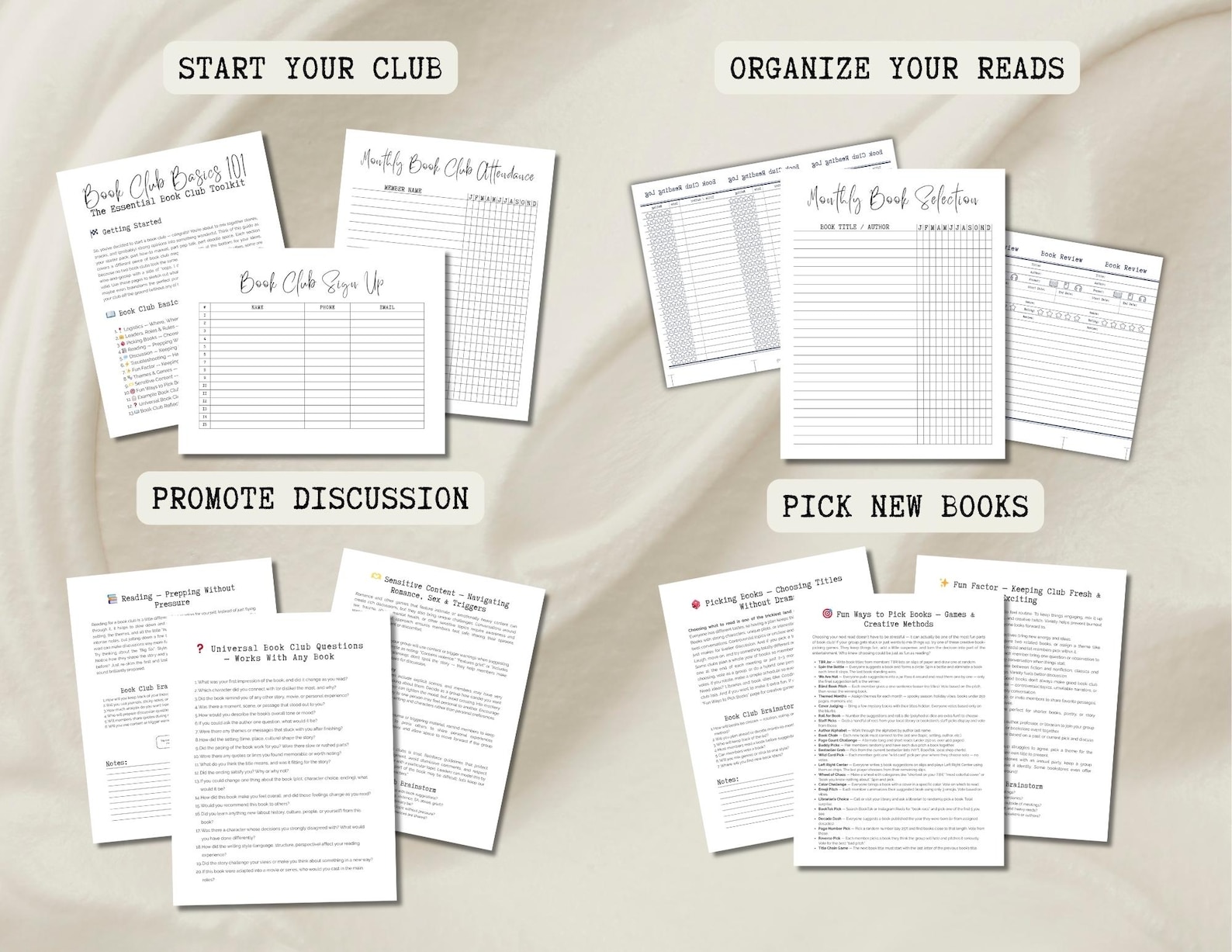 Book Club Kit: Printable Guide & Worksheets (instant Download) - Etsy