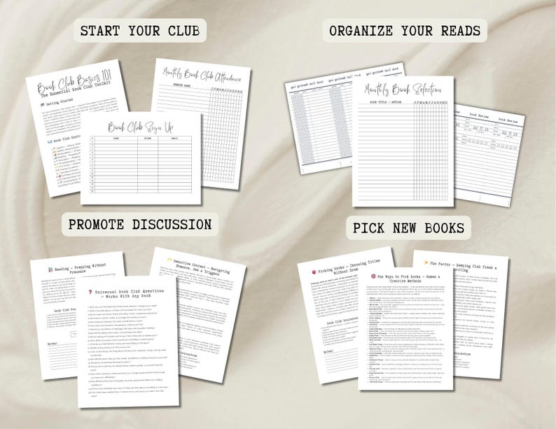 Book Club Kit: Printable Guide & Worksheets (instant Download) - Etsy