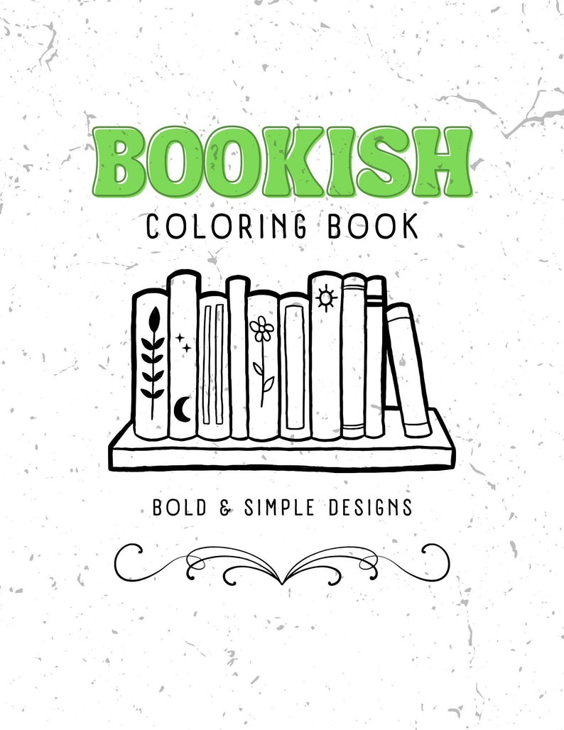 Bookish Coloring Book - Digital PDF - Etsy