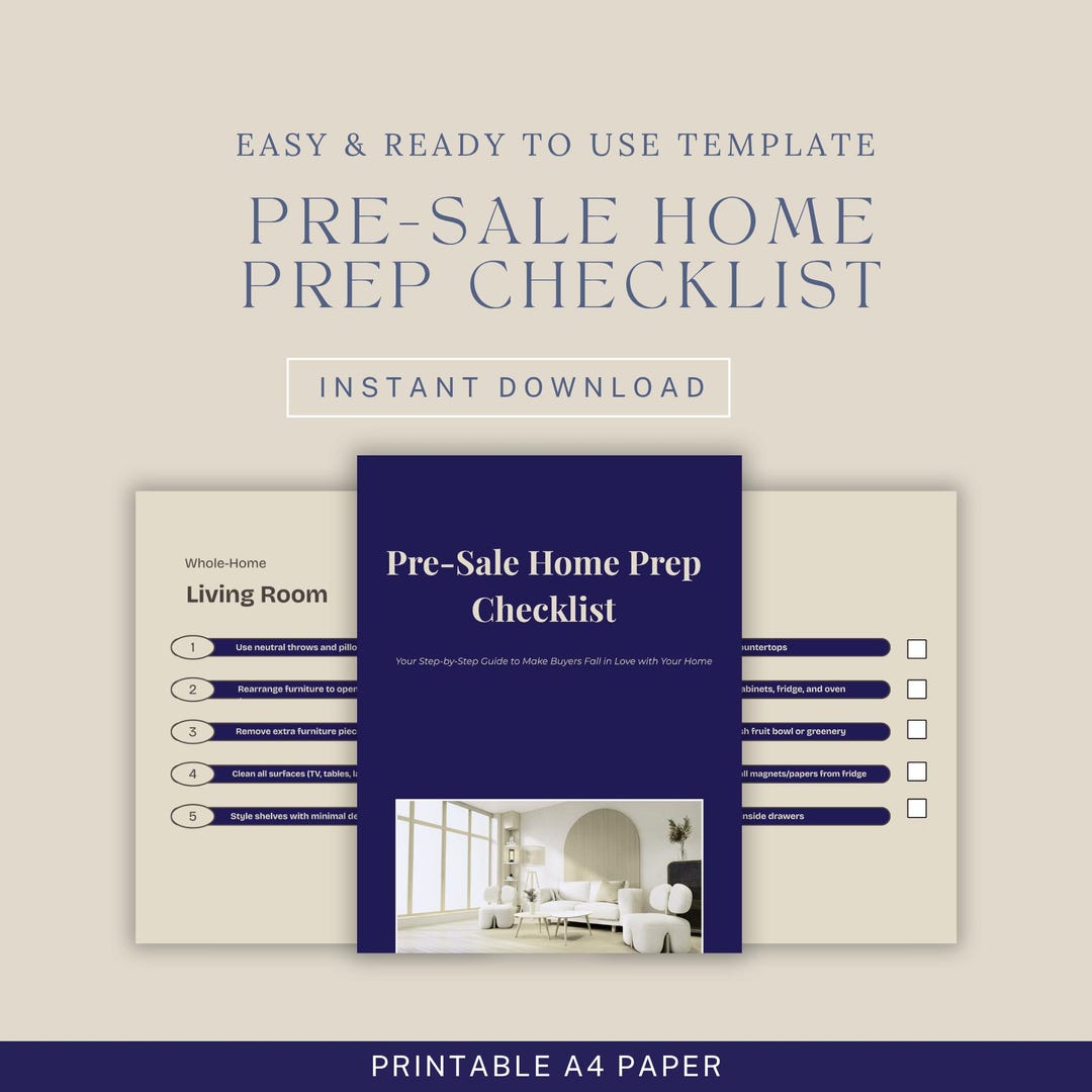 Printable Home Sale Checklist | Pre-sale Prep Guide PDF for Sellers ...
