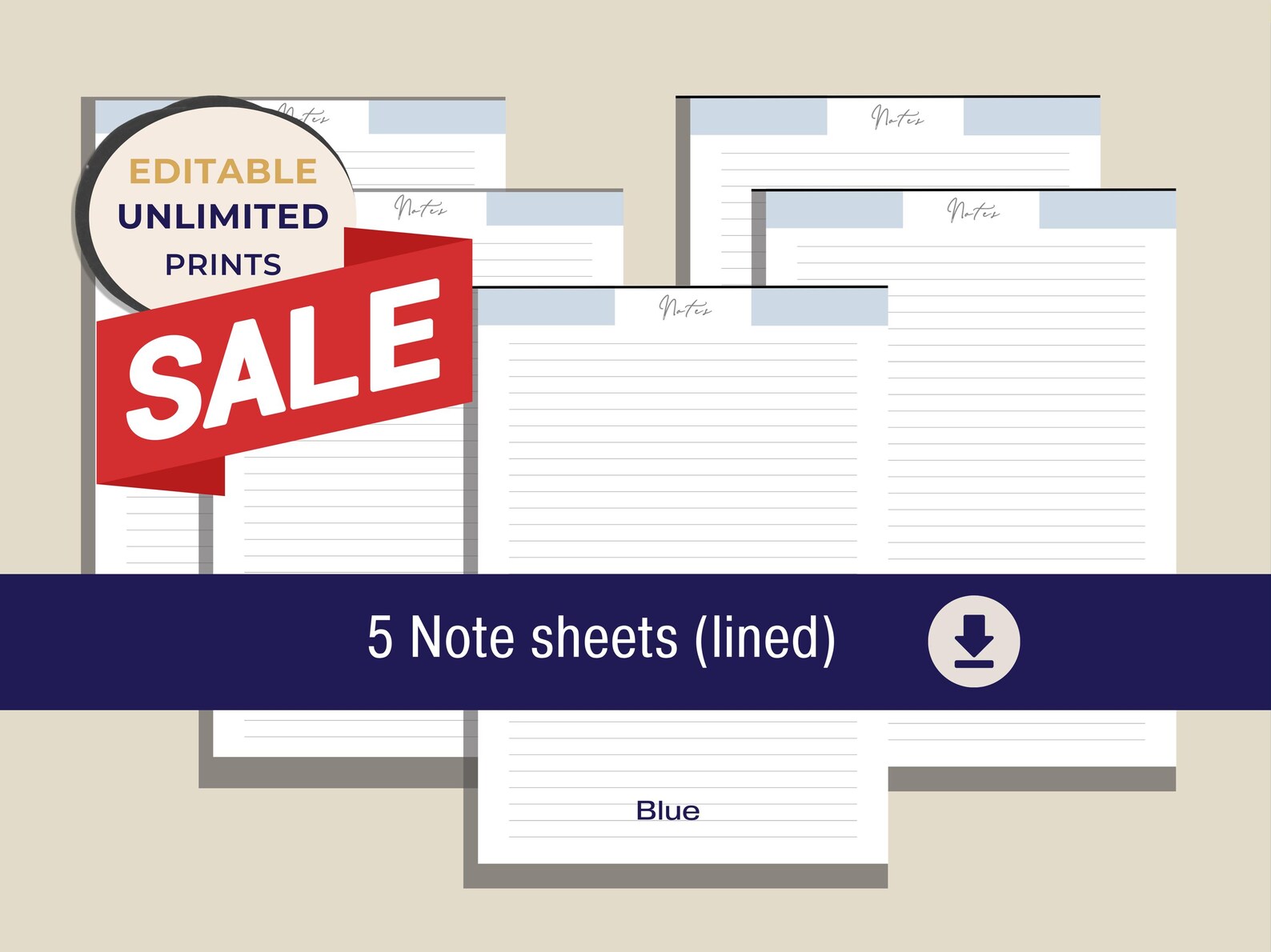 A4/A5 Editable Sheets - Writing Paper - Blank Notes - 30-lined ...