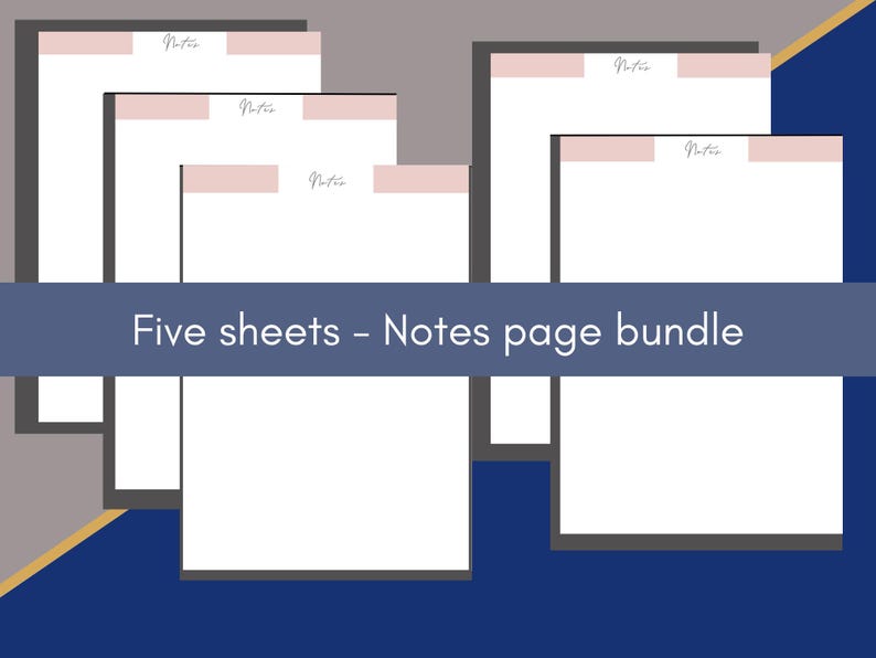 Editable Plain Note Sheets PDF, 5-page Bundle A4/A5, Printable Blank ...
