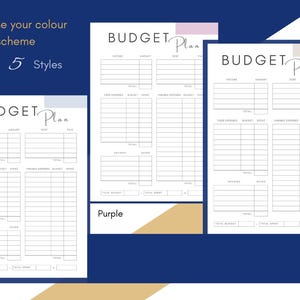Single Page Budget Planner, Editable PDF, Instant Download, 5 Sections ...