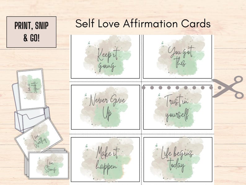 40 Self Heal Affirmation Cards, Printable Cards, Encouragement Cards ...