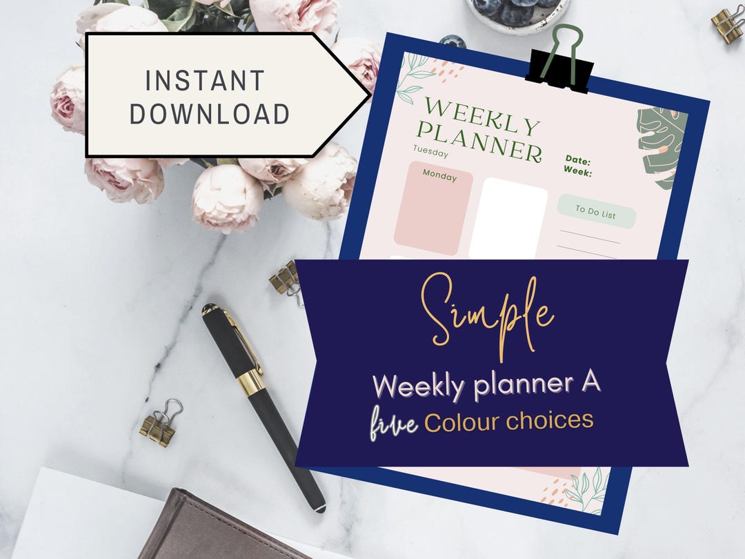 Undated Weekly Planner Printable | Fillable PDF To-do List | Minimalist ...