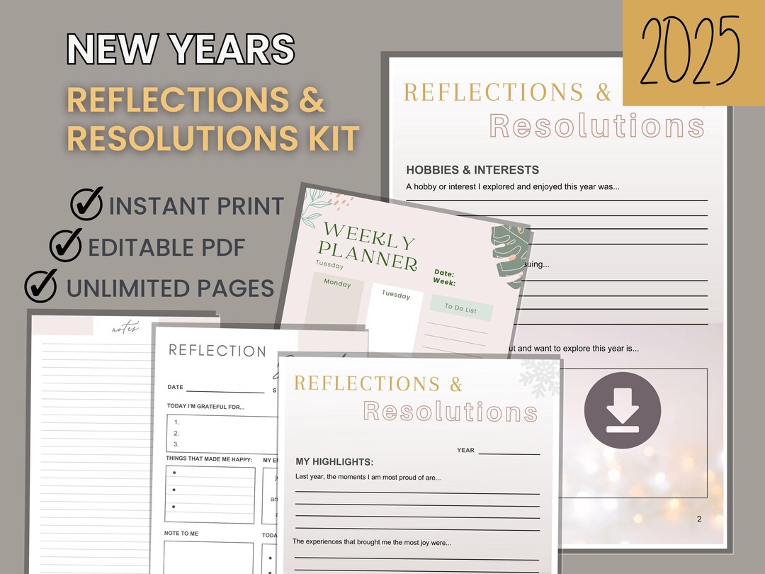 2025 Reflection and Reflection Planner Template for Personal Growth ...