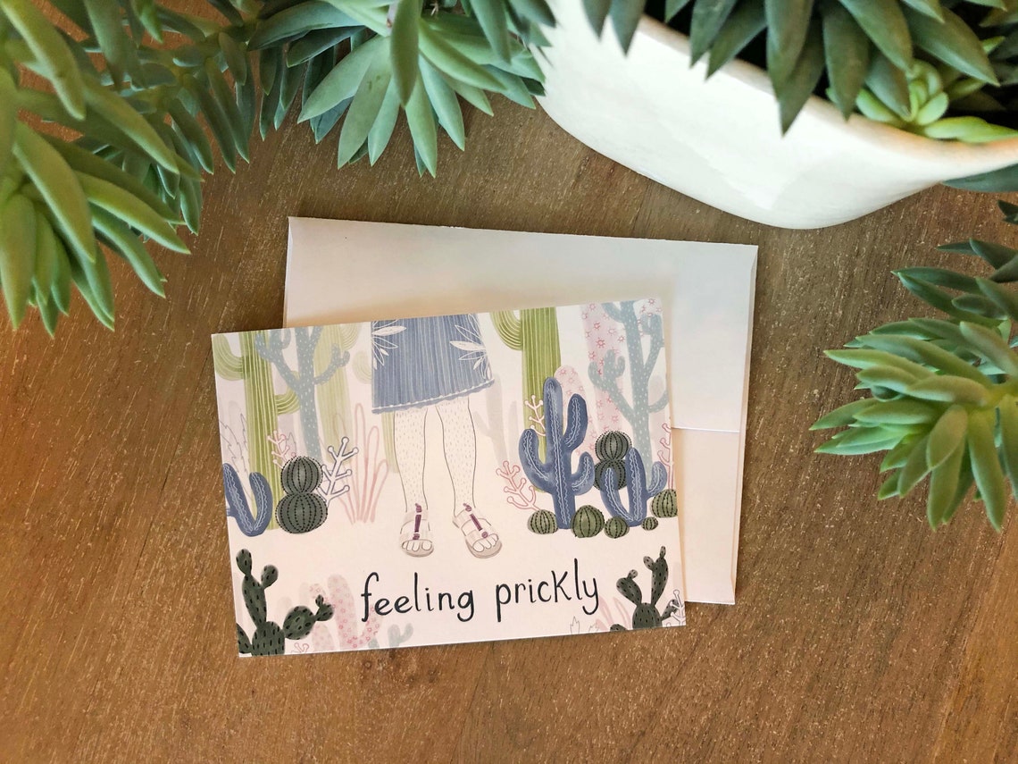 Feeling Prickly 4x5.5 Notecards Set of 4 - Etsy