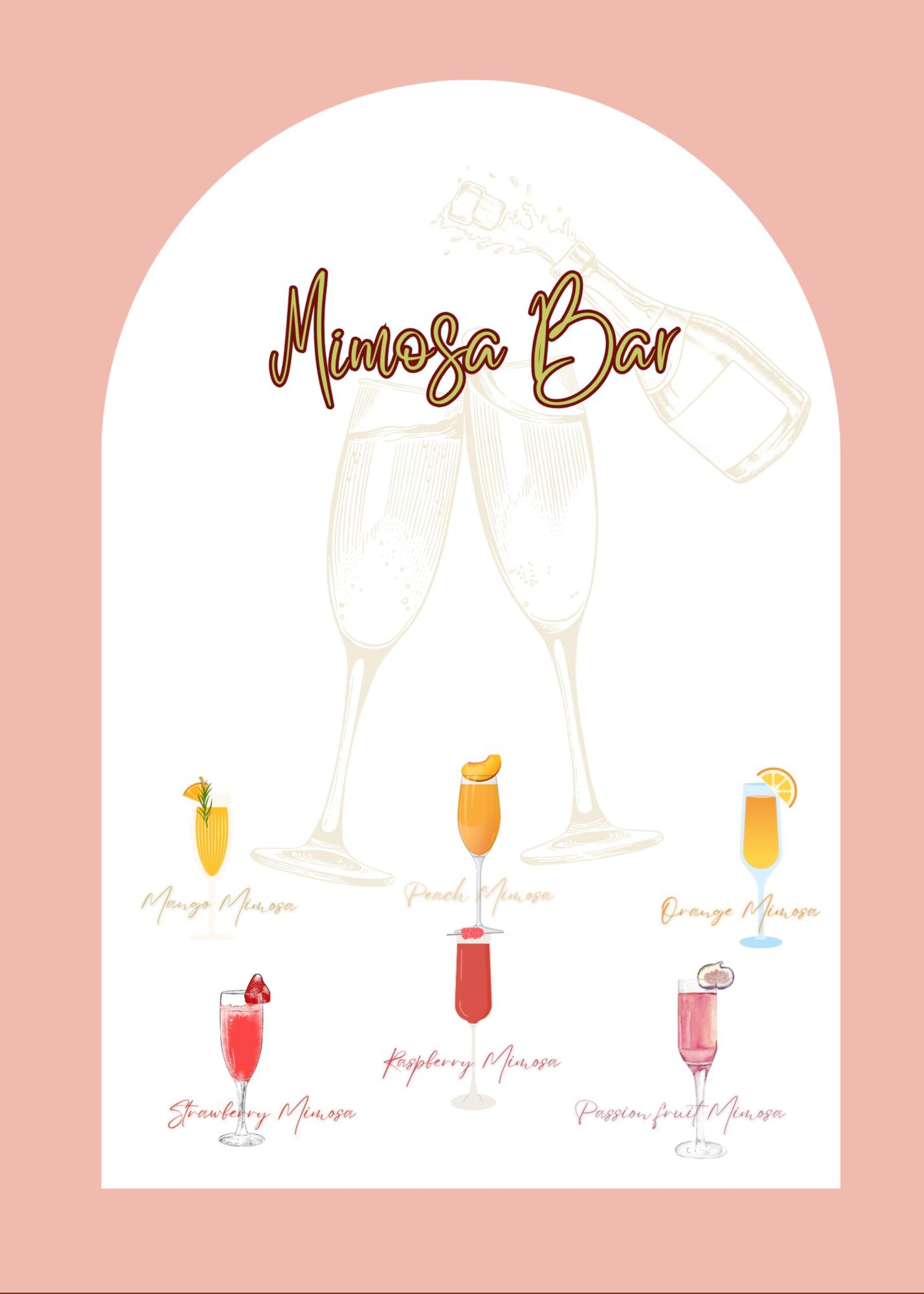 Digital Drink Menu for Parties, Wedding, Birthday, Baby or Bridal ...
