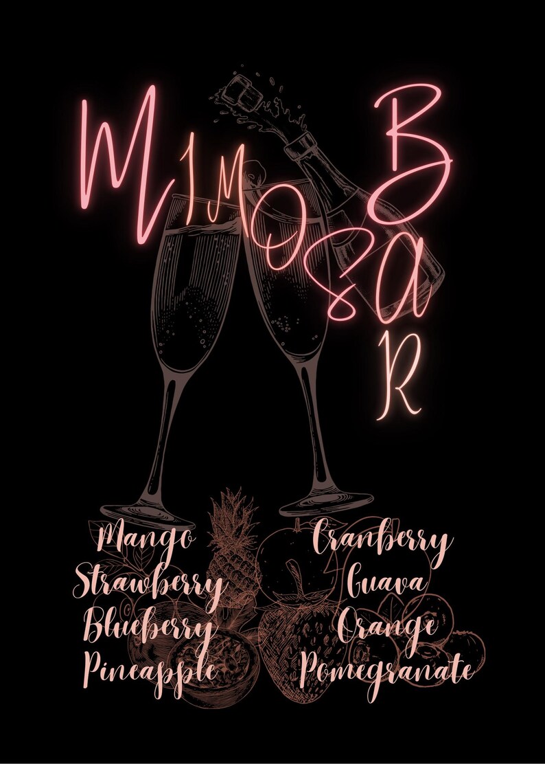 Digital Drink Menu for Parties, Wedding, Birthday, Baby or Bridal ...