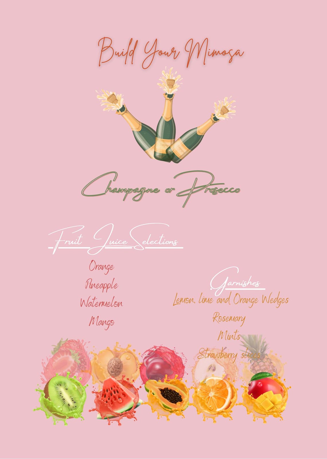 Digital Drink Menu for Parties, Wedding, Birthday, Baby or Bridal ...