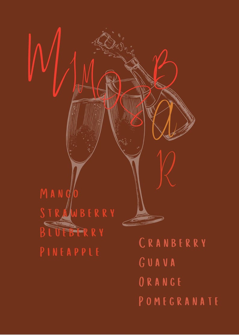 Digital Drink Menu for Parties, Wedding, Birthday, Baby or Bridal ...