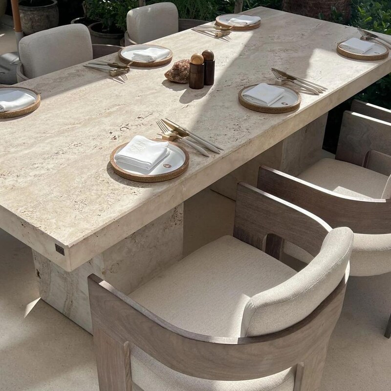 Travertine Dining Table - Etsy