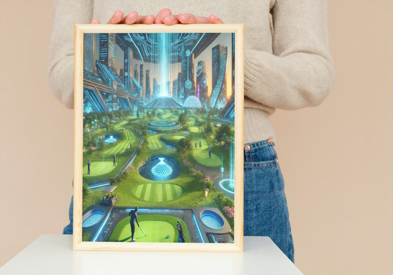 Cyberpunk Golf Course Art: Futuristic Sci-fi Print (digital Download ...