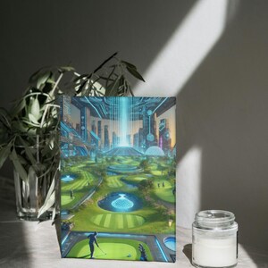Futuristic Cyberpunk Golf Course: Ai-generated Sci-fi Wall Art, Digital ...
